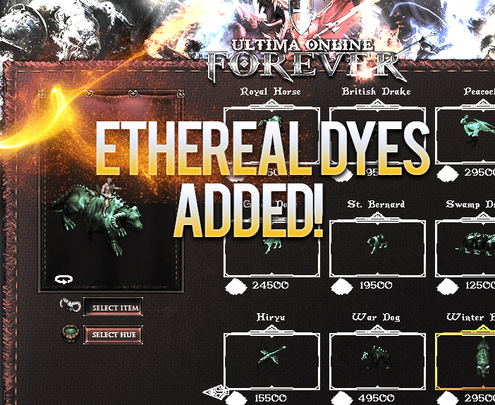 Ethereal Mount Dyes added! - Ultima Online Overdrive - UO Overdrive